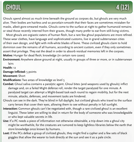 Comparing 5e Creatures to Cypher System – Busy Wyvern